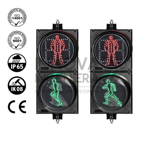 Semáforo Peatonal LED'S Dinámico 1C2L - 2x200 - Innova Ingeniería y Control